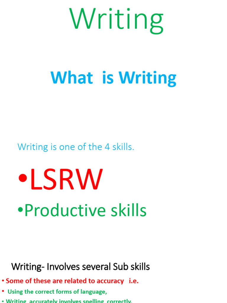 Writing Skills | PDF