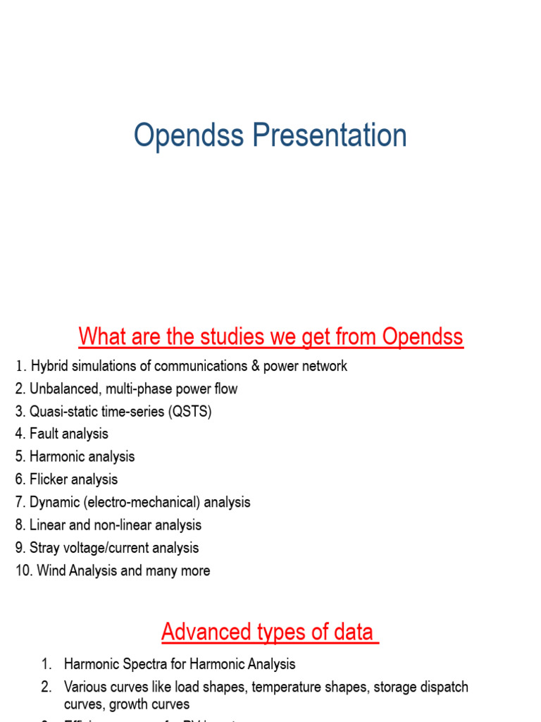 Opendss Presentation | PDF
