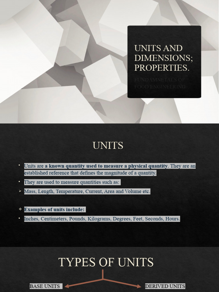 UNITS AND DIMENSIONS.ppt | PDF