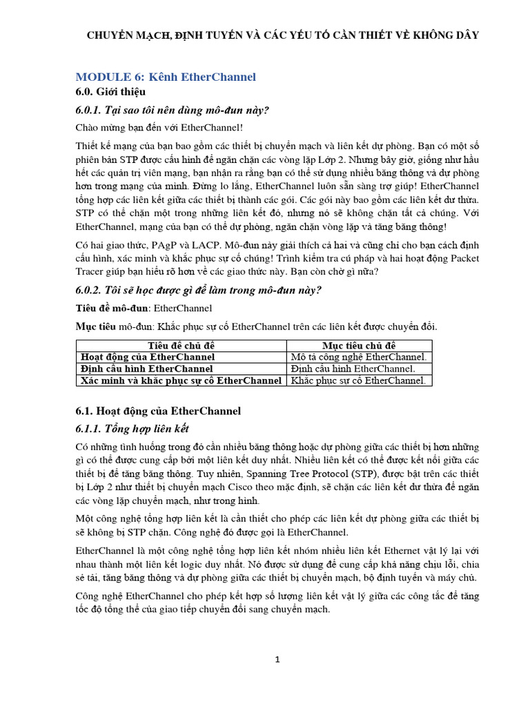 CCNADocumentV7 SRWE Module6 EtherChannel | PDF