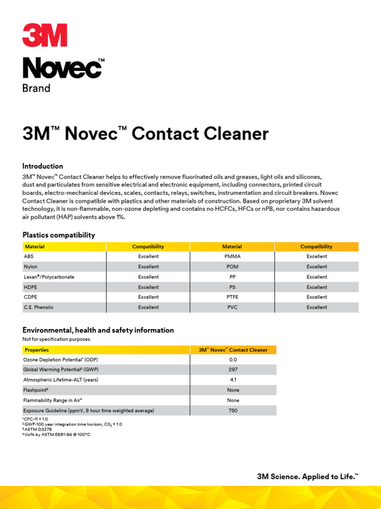 Ficha Tecnica - Novec 3293-2 (Amarillo) | PDF