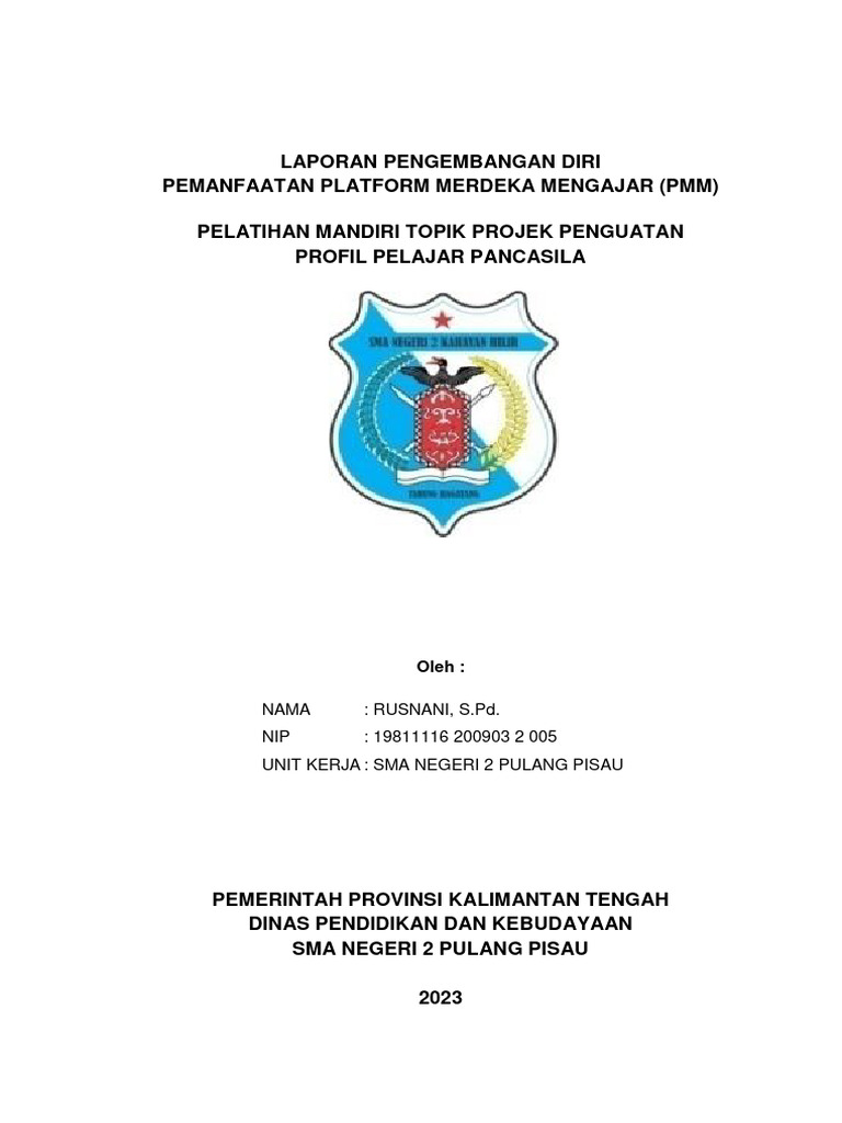 Laporan-Pelatihan-Mandiri-p5-Pmm Rusnani | PDF