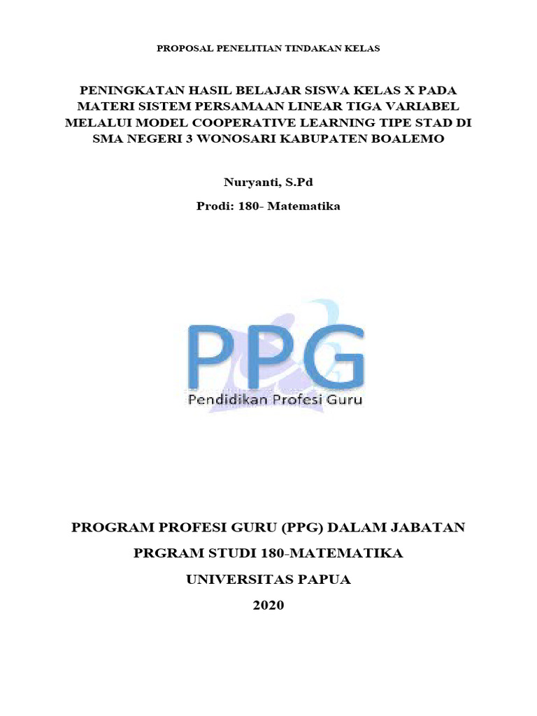 Proposal PTK 1 BAB I-V | PDF