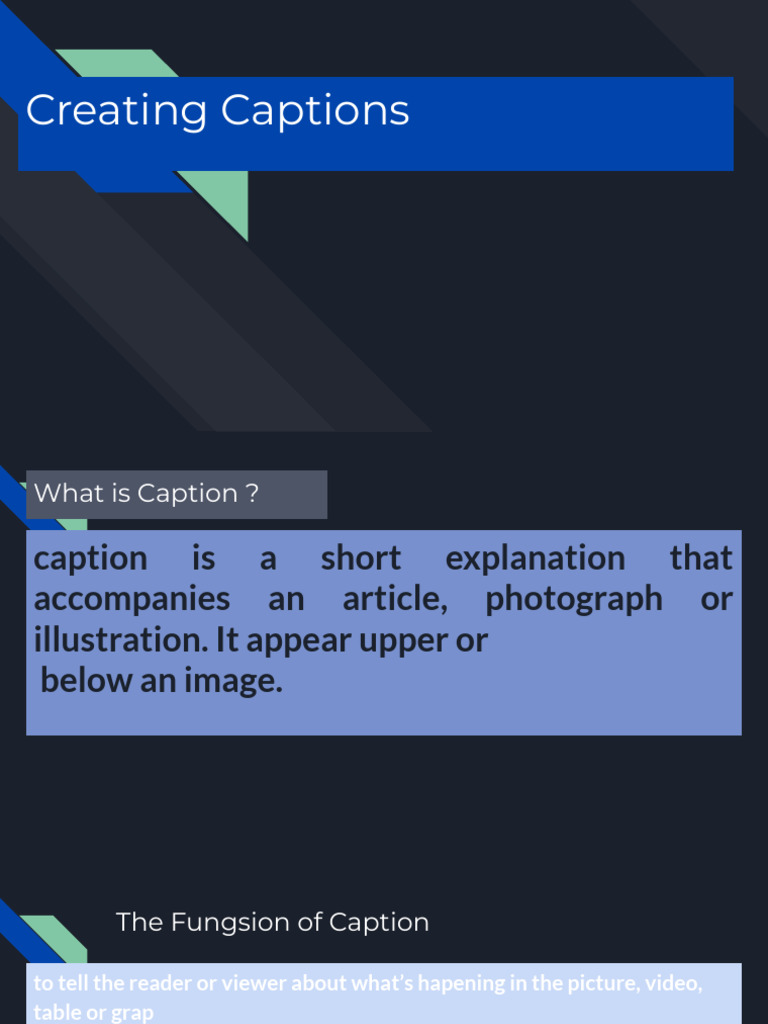 Creating Captions 12 | PDF