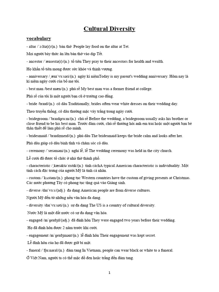 Cultural Diversity | PDF