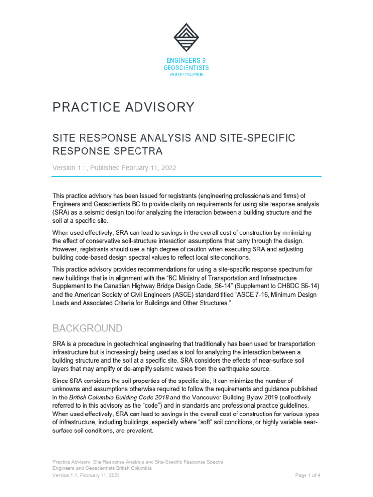Site Response Analysis Guidelines | PDF | Engineering