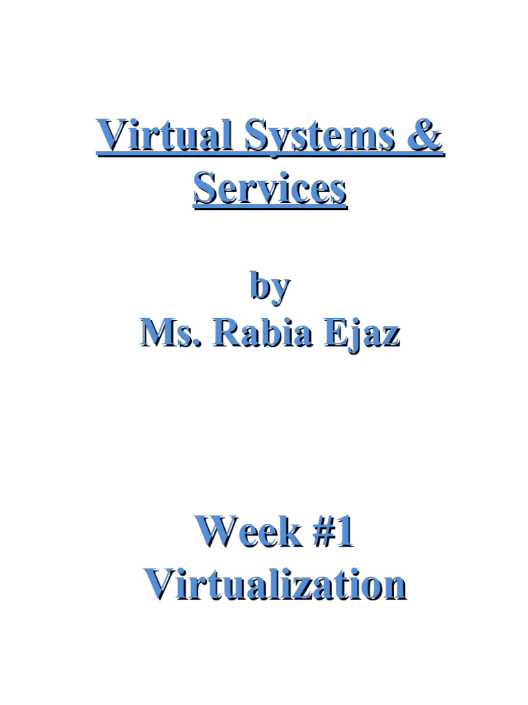 Virtual Systems & Services | PDF | Computers | Technology & Engineering