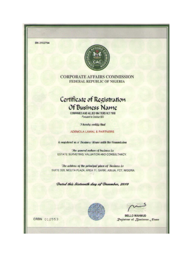 Alp Cac Certificate | PDF