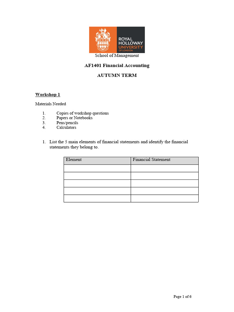 AF1401 WS1 For Students | PDF