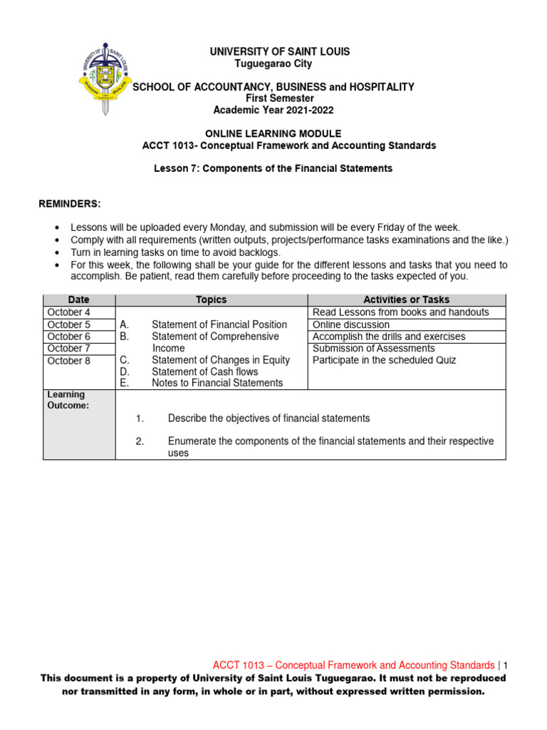 Complete Set of Financial Statements | PDF