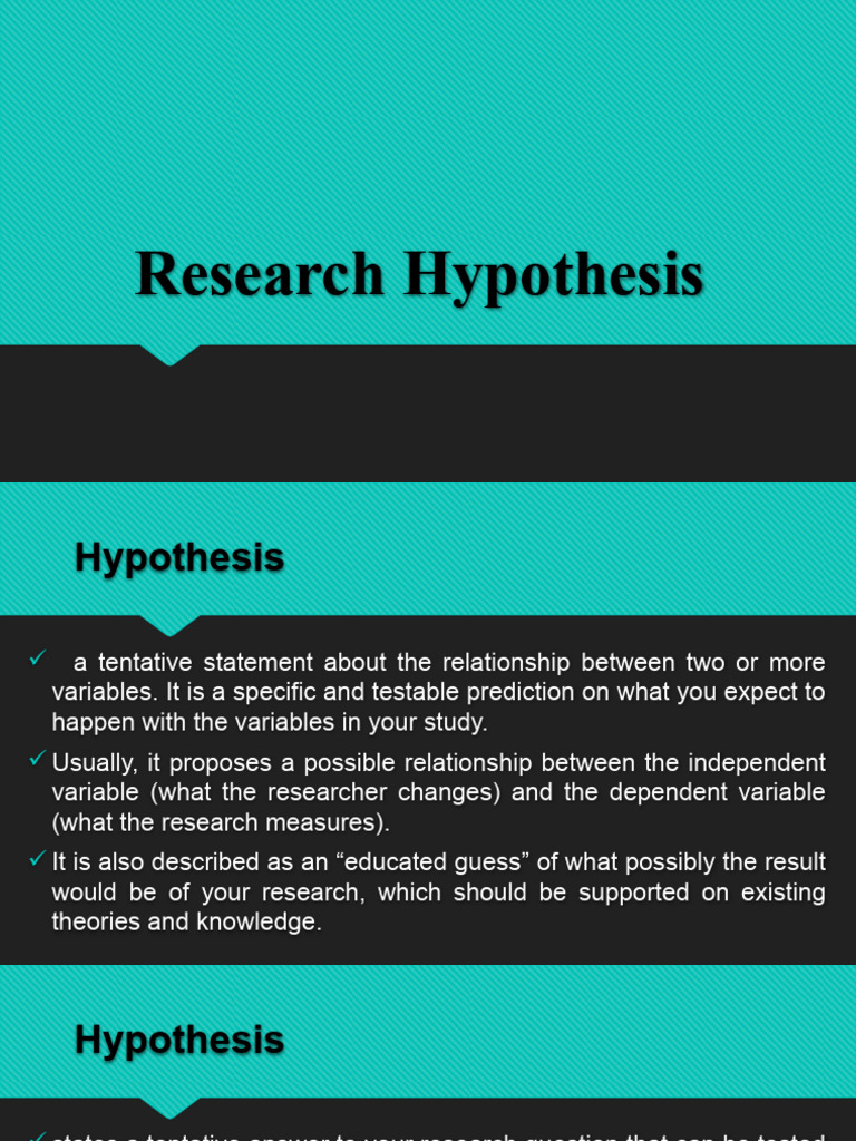 Research Hypothesis | PDF | Science & Mathematics