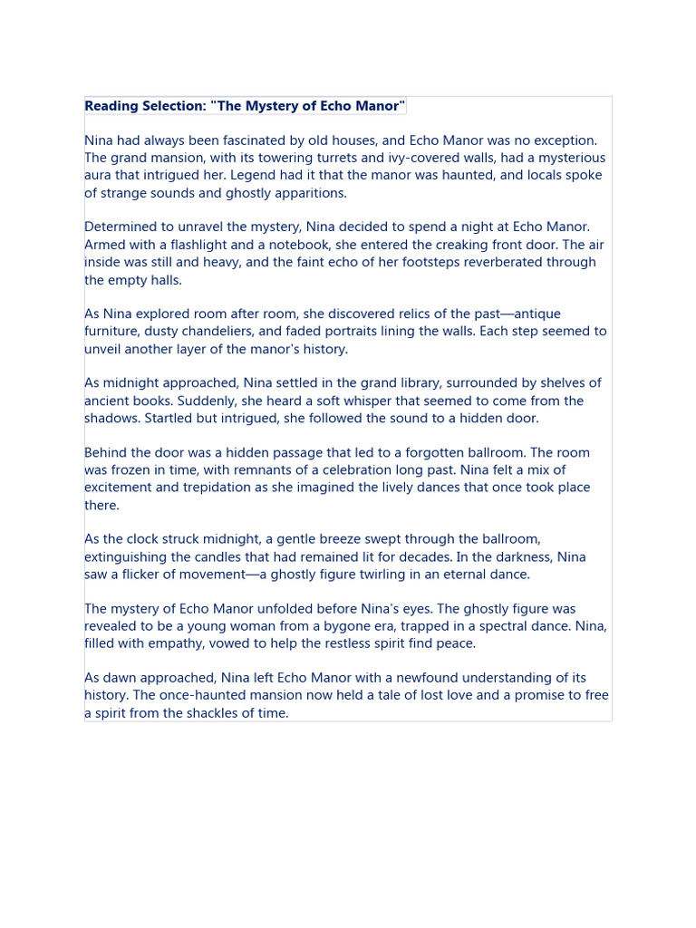 Reading Selection G9 | PDF