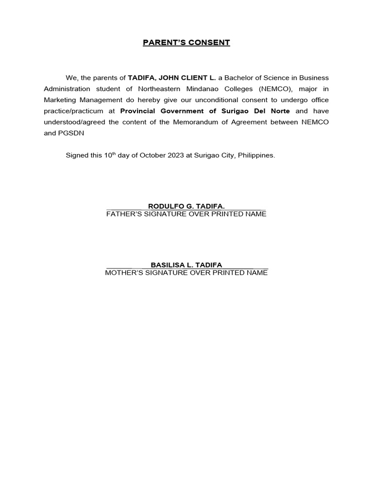 Parent Consent | PDF