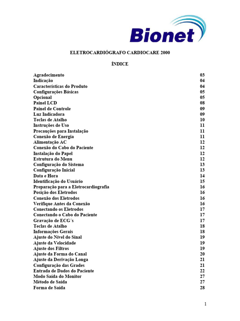 Manual Técnico - Eletro Bionet | PDF | Eletrocardiografia | Desperdício