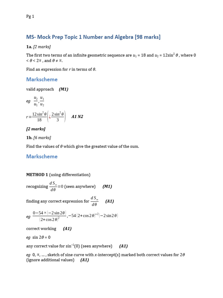 Geometric and Arithmetic Sequences Worksheet | PDF