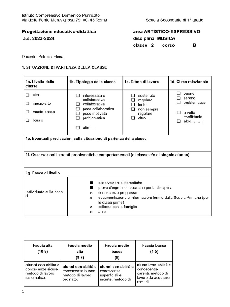 Classe 2B Musica 2023 - 24 2 | PDF