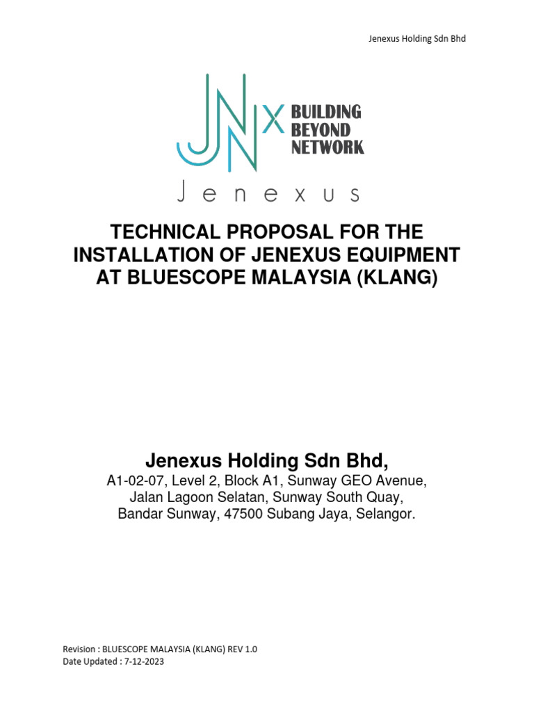 BlueScope Klang TP Ver 1.0 | PDF