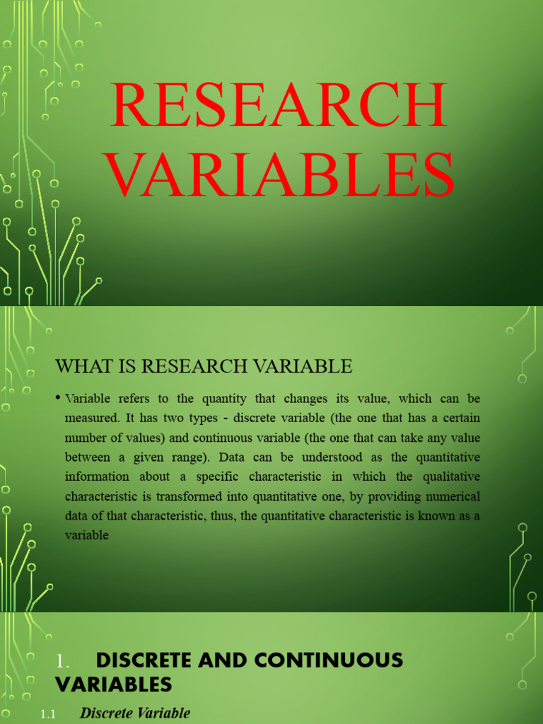 Research Variables | PDF