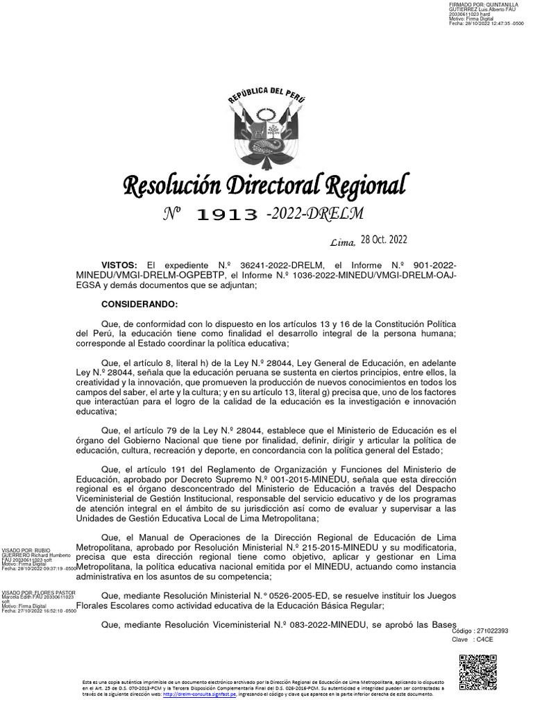 Reconocimiento a Ganadores de Concursos Educativos 2022 | PDF
