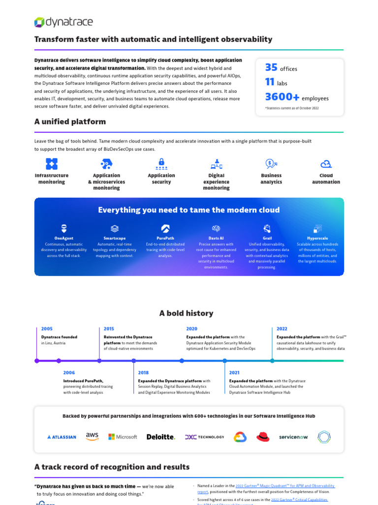Dynatrace One Pager | Download Free PDF | Computer Engineering | Computing Dynatrace One Pager | Download Free PDF | Computer Engineering | Computing