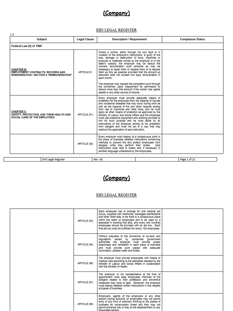 LEGAL REGISTER - (Company) | PDF