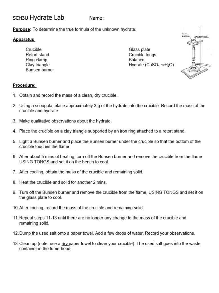 Hydrate Lab 2022 | PDF | Chemistry | Physical Sciences