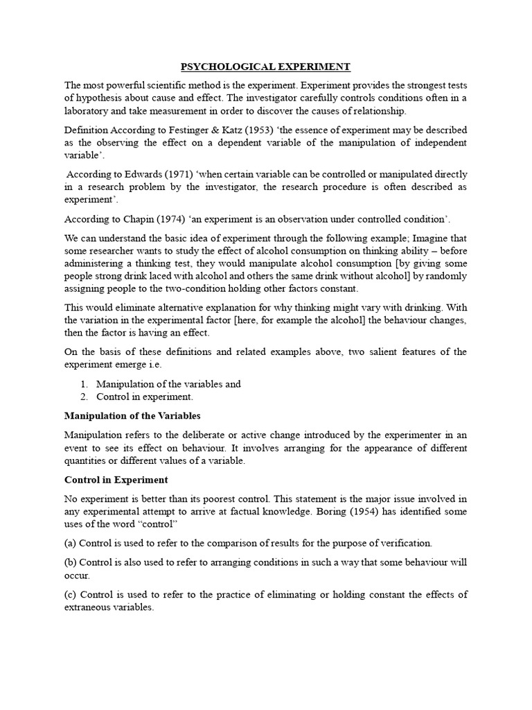 Understanding Psychological Experiments | PDF | Self-Improvement ...