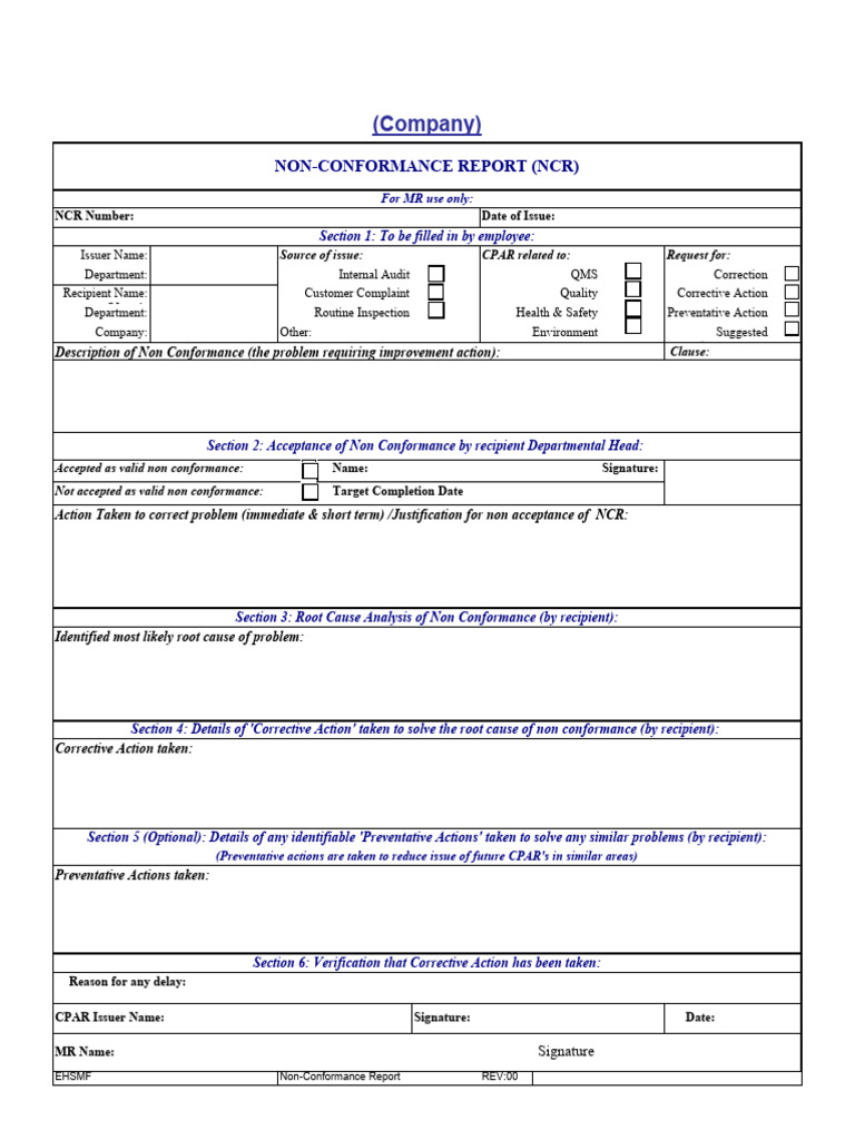 Non-Conformance Report | PDF