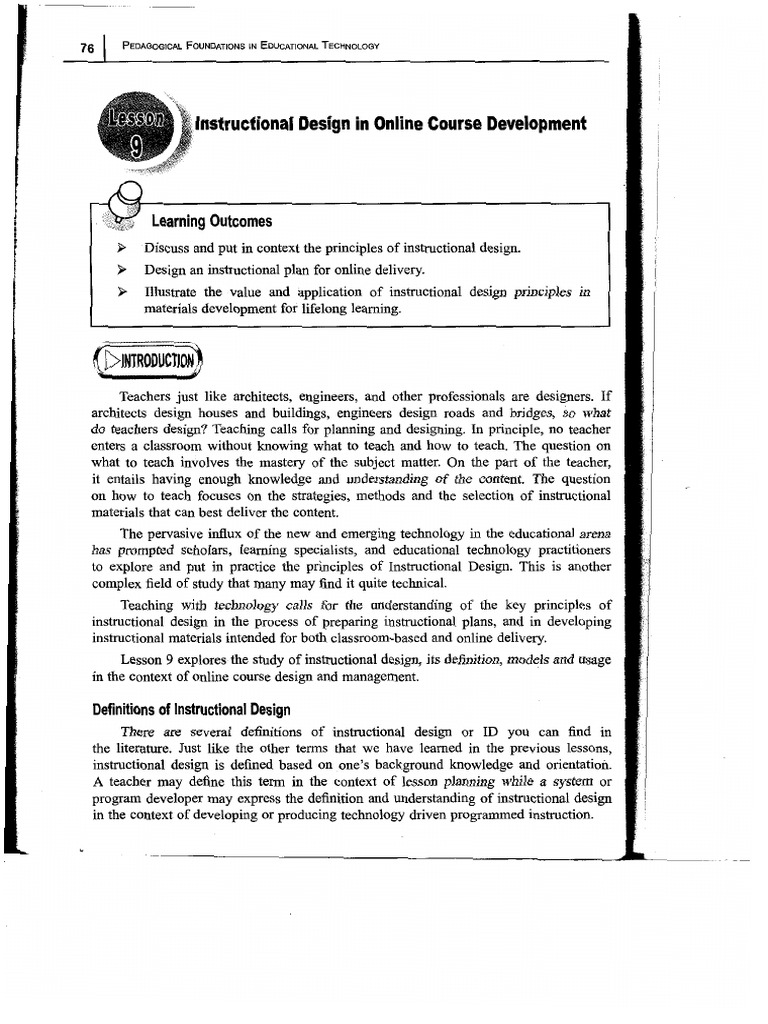 9. Instructional Design in Online Course Development | PDF