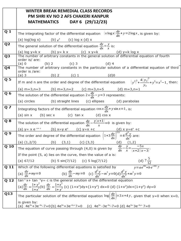 Diffrential Eq | PDF | Equations | Ordinary Differential Equation
