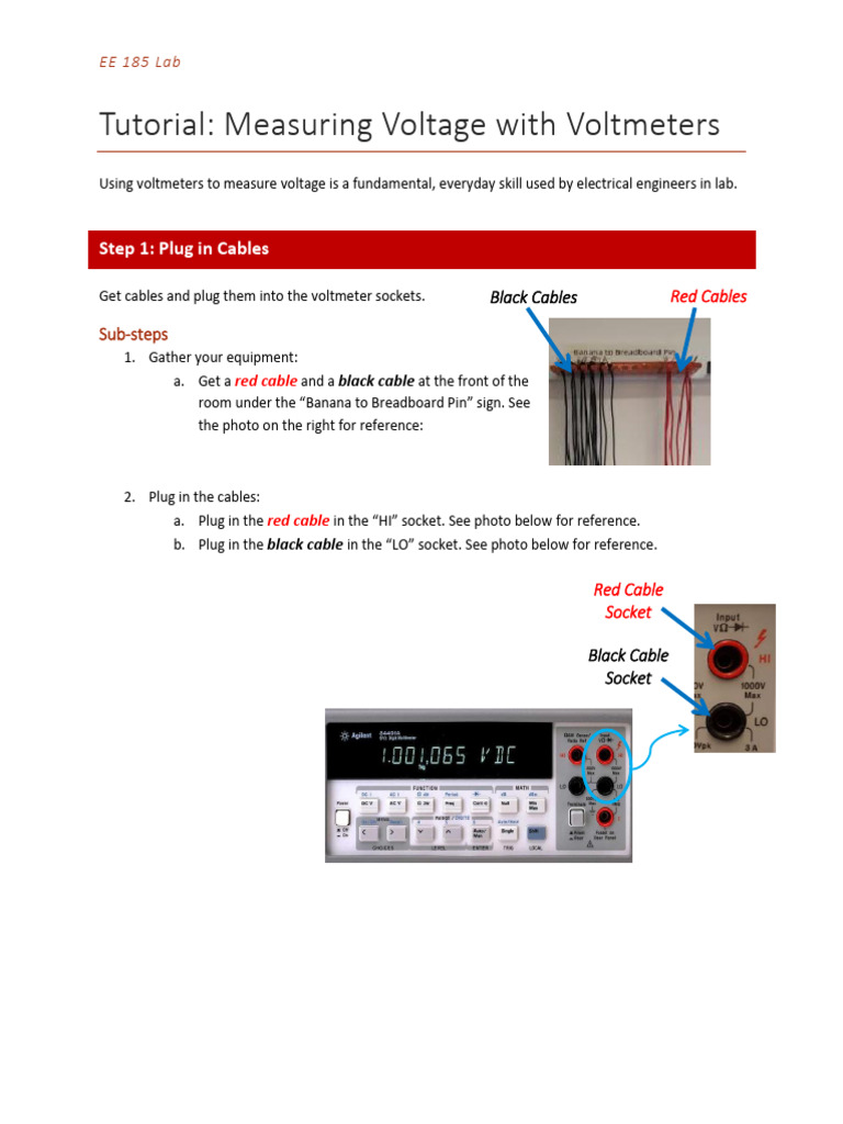 Measuring Voltage With A Voltmeter | PDF