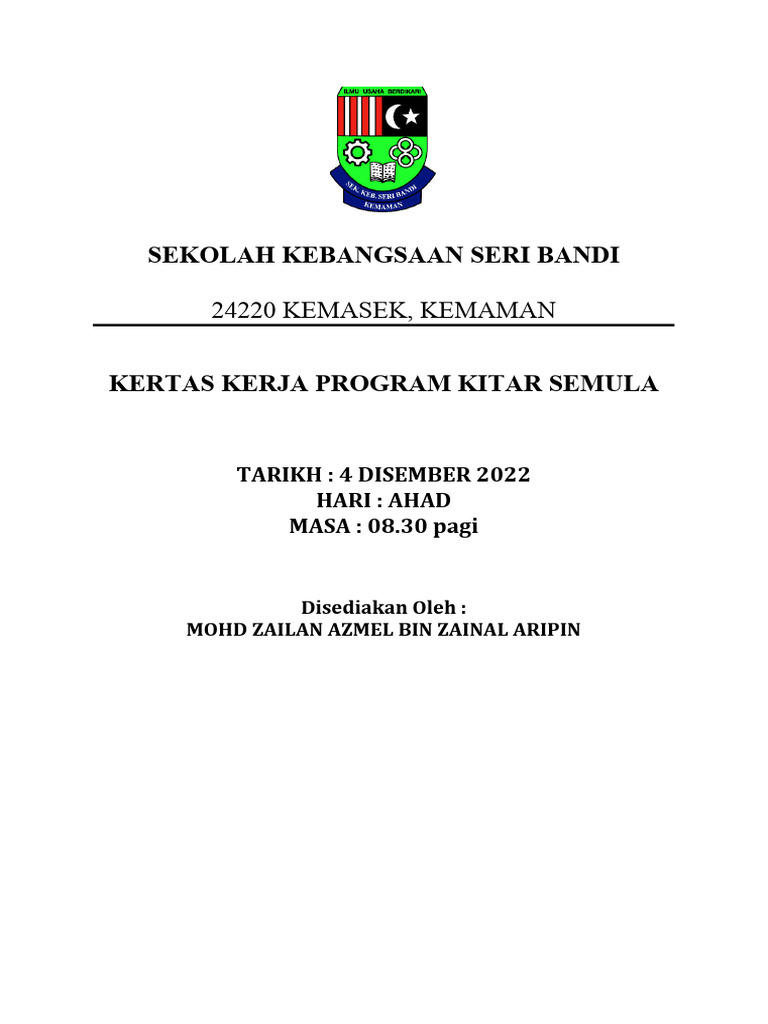 Draf Kertas Kerja Program Kitar Semula | PDF