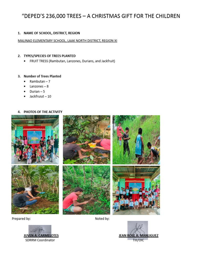 Tree Planting Malinao Es Laak North | PDF | Technology & Engineering