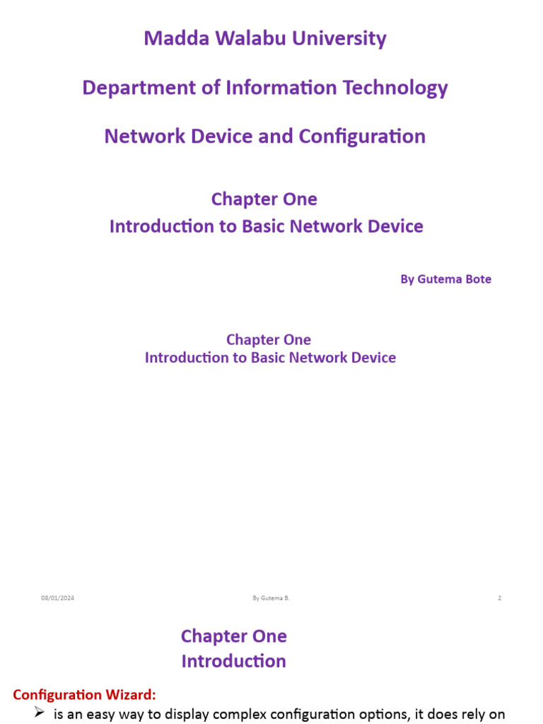 Chapter 1 Introduction To Basic Network Device | PDF