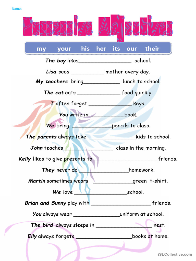 Possessive Pronouns Worksheet | PDF
