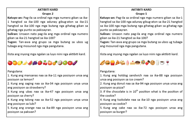 Activity Card | PDF