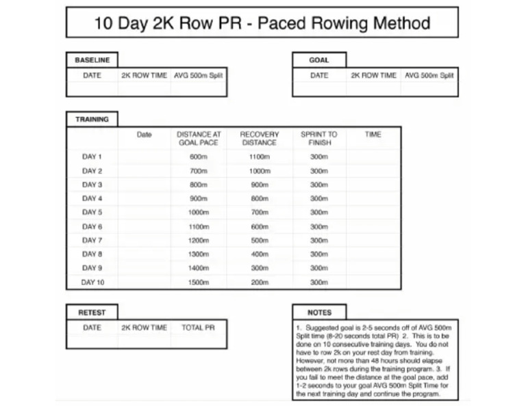 2k Row - 10 Days | PDF
