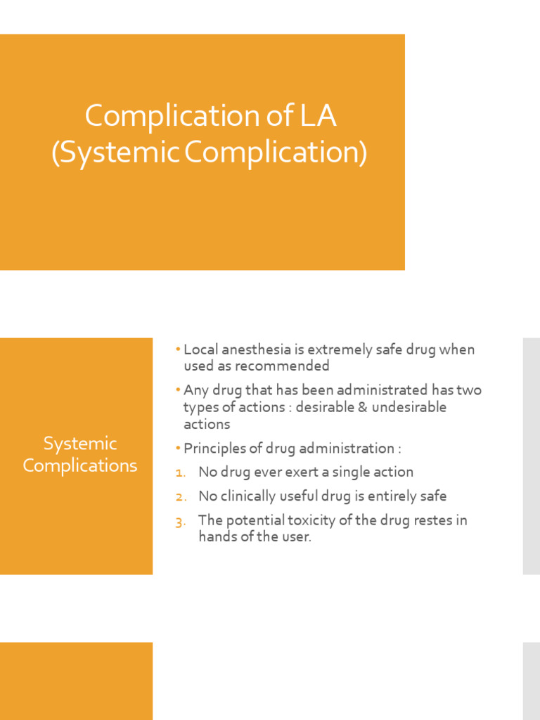 Complication of LA Systemic-2 | PDF