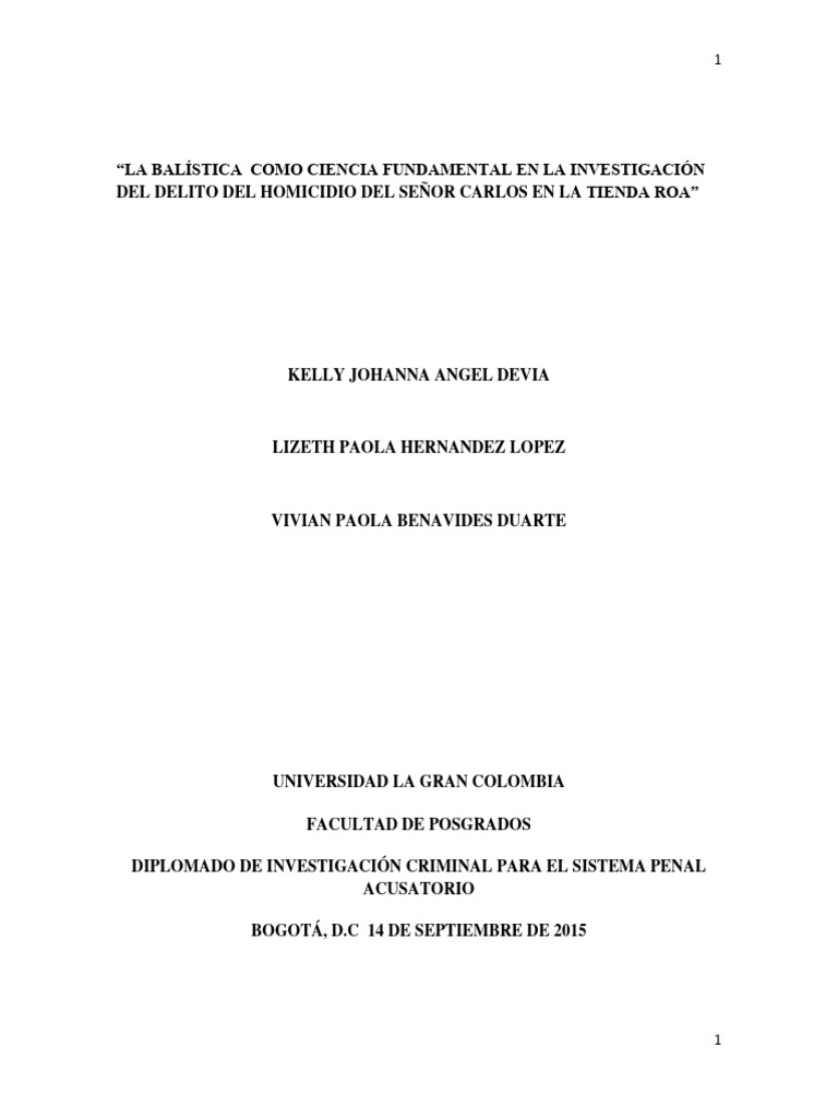 LA BALISTICA COMO CIENCIA FUNDAMENTAL | PDF