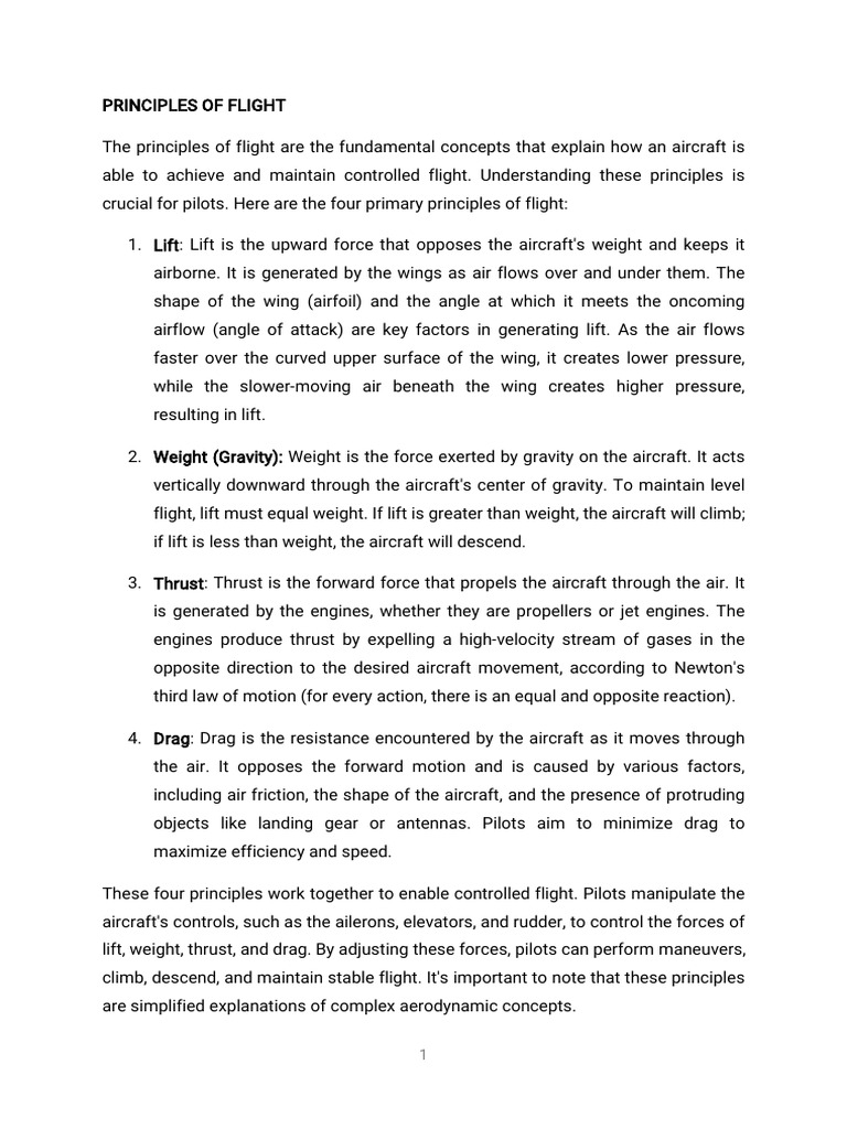PRINCIPLES OF FLIGHT | PDF