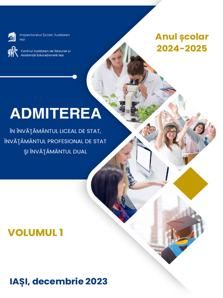 Brosura Admitere 2024-2025 Volumul 1 | PDF