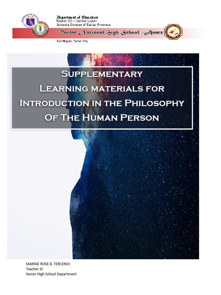 Supplementary Learning Materials For Philosophy - Marnie Rose B. Tercenio | PDF