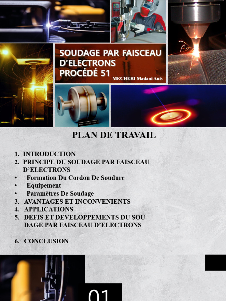 présentation soudage par faisceau d'électrons | PDF | Soudage | Construction
