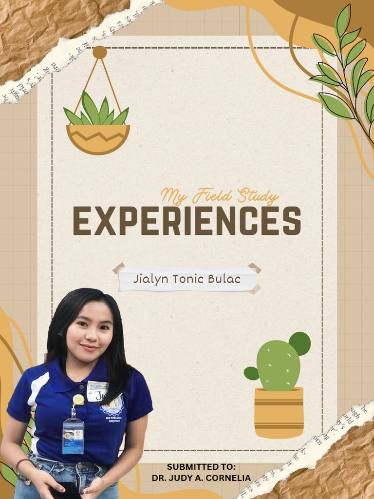 Brown Green Vintage Aesthetic Portfolio Cover A4 Document | PDF