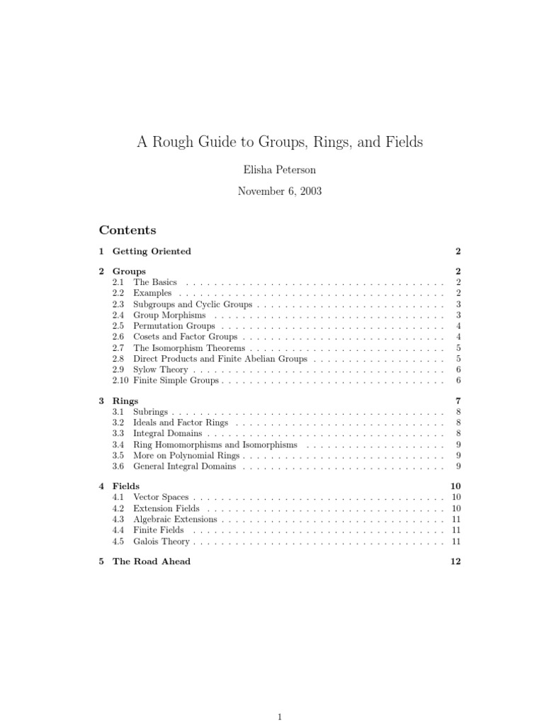 Algebra | PDF | Ring (Mathematics) | Group (Mathematics)