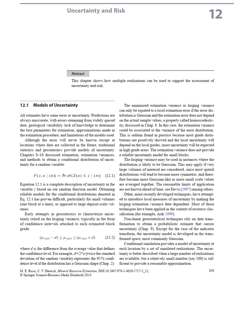 Buku 1. Mineral Resource Estimation (Mario E. Rossi, Clayton V. Deutsch ...