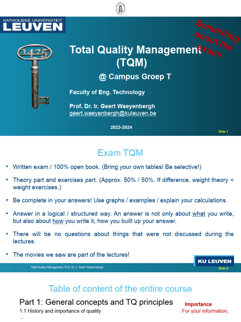 Some Information About The Exam (Version 2023-2024 Groep T) | PDF