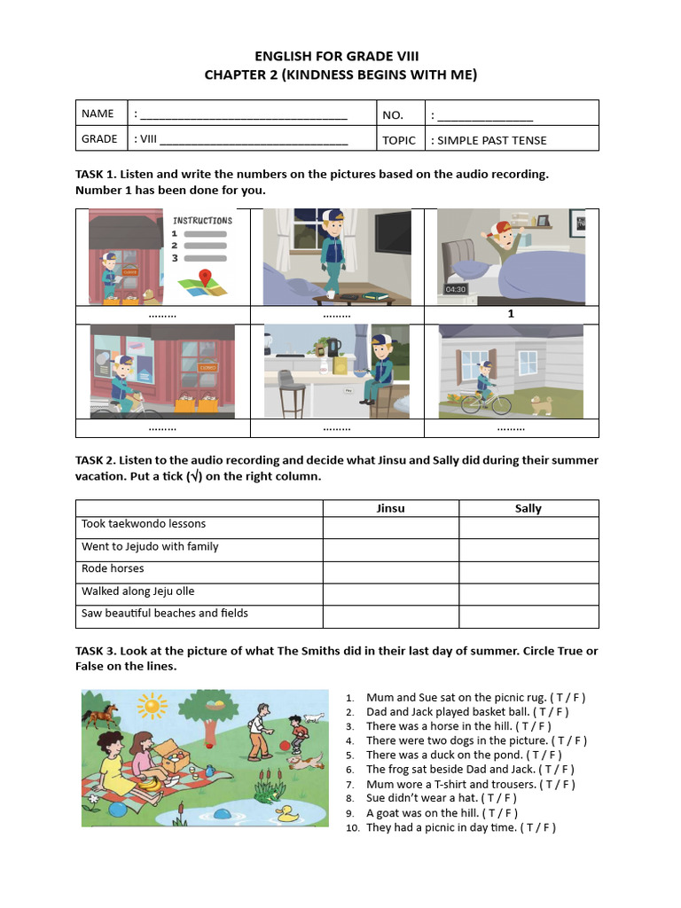 Worksheet - Chapter 2 (Part 1) | PDF