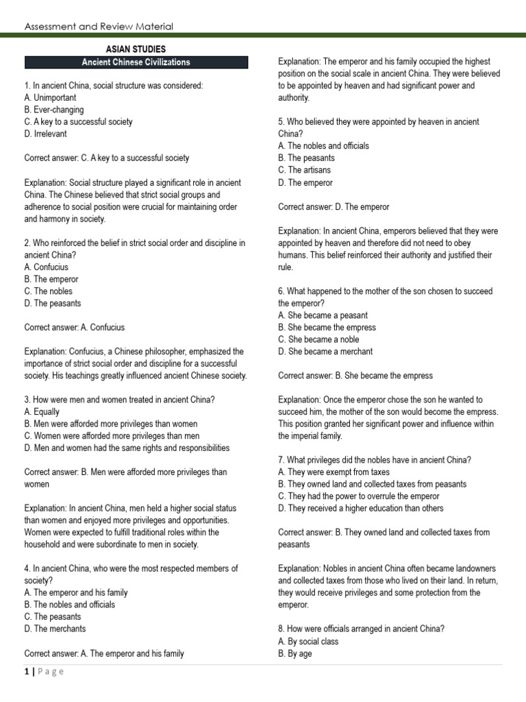 Key Features of Ancient Chinese Society | PDF