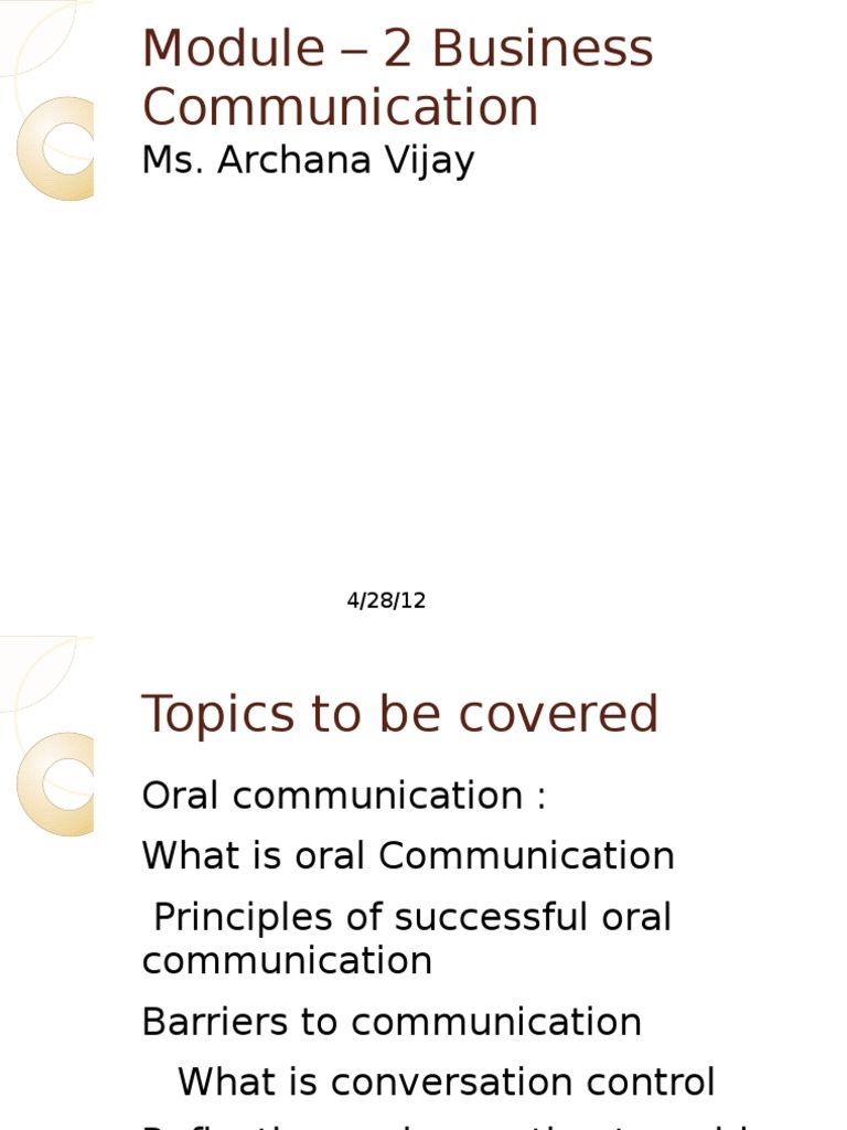 Business Communication Module 2 | PDF | Body Language | Gesture